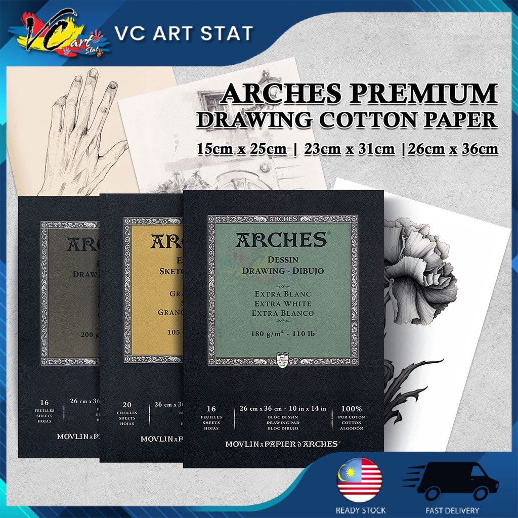 Arches Artist Premium Quality Watercolor Sketch Sketching Drawing Block ...