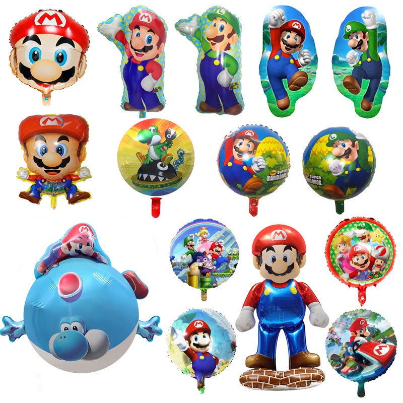 18 Inch Super Mary Mario Balloon Children Birthday Decoration Aluminum ...