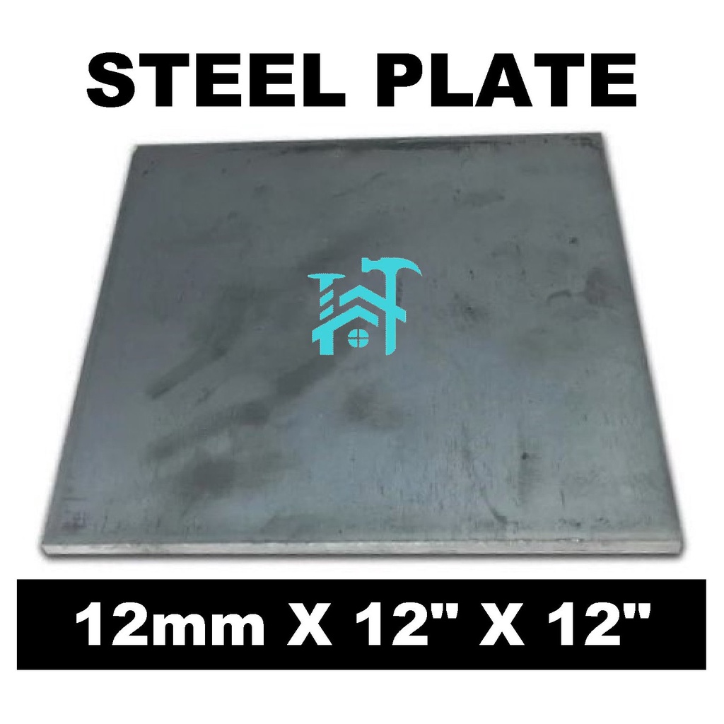 STEEL PLATE BASE PLATE 11.80 TO 12mm THICK X 12 X 12 INCHES | Shopee ...