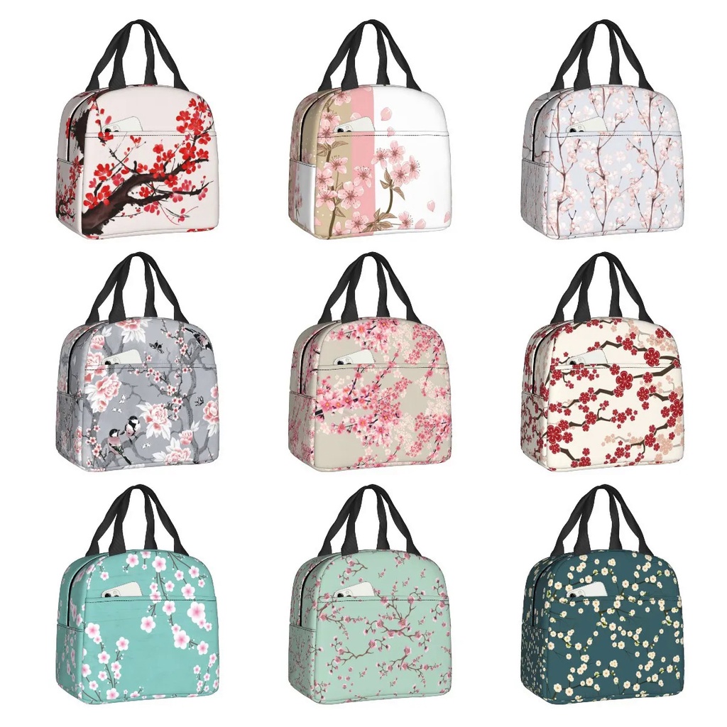 Cherry Blossom Japanese Style Insulated Lunch Bag for Women Sakura ...