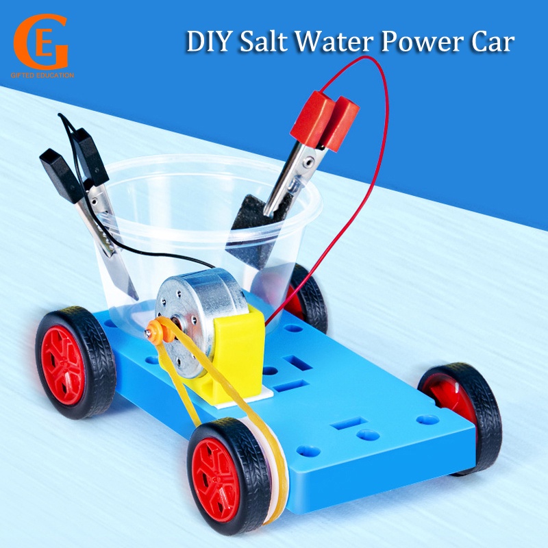 GIFTED EDUCATION DIY Salt Water Power Car Kid Handmade Assemble Model ...