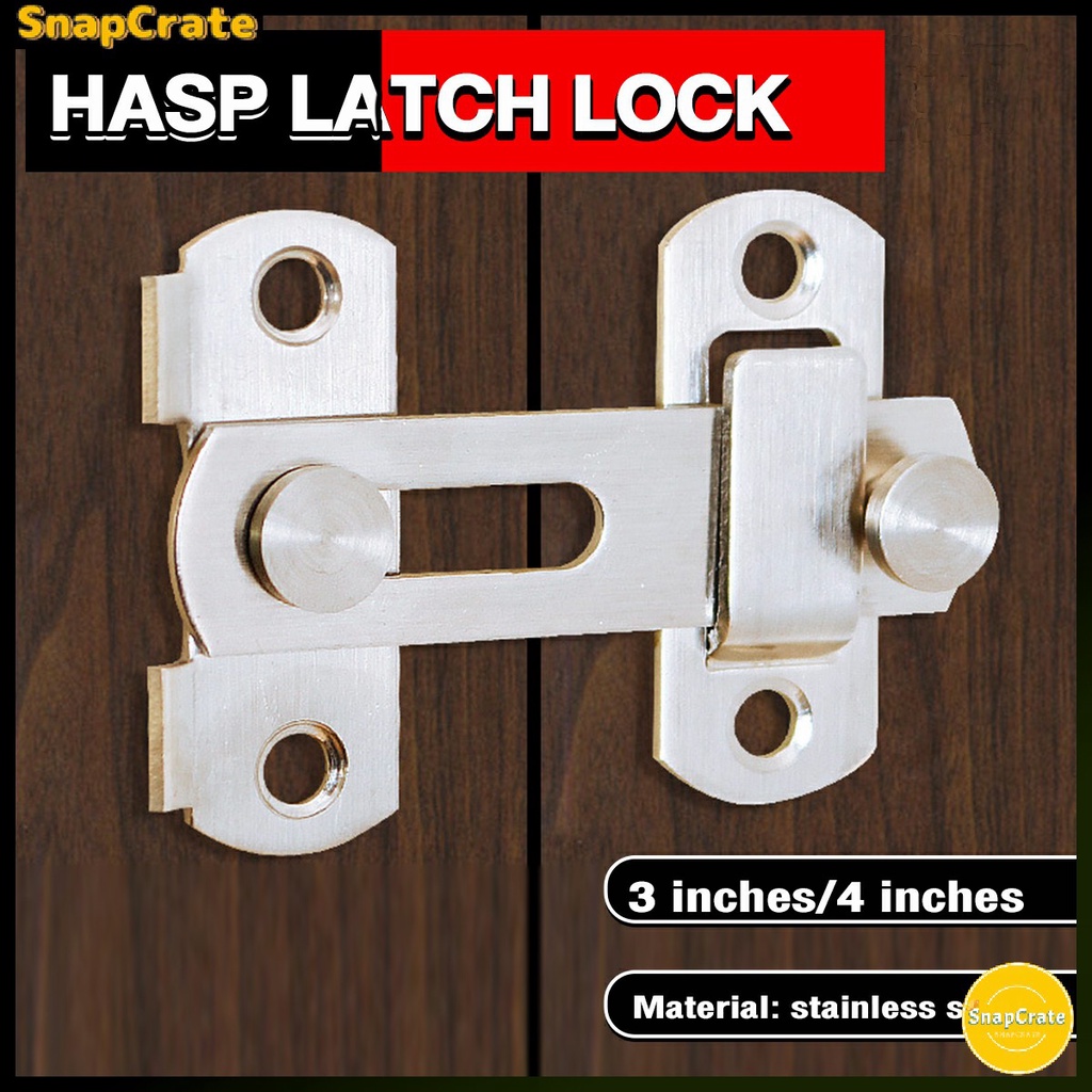 Snap 3" 4"Hasp Latch Lock Sliding Door Window Cabinet Fitting Room ...