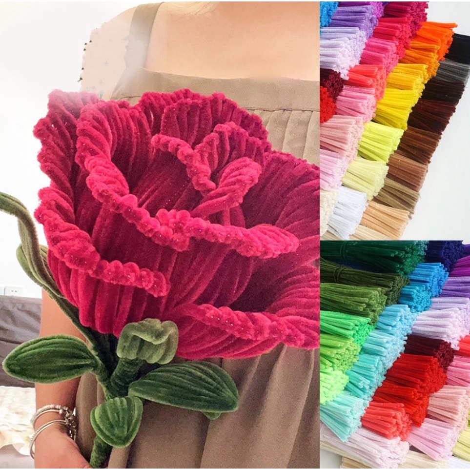 100pcs 30cm Chenille Stems Stick Cleaners Kids Educational Toys ...