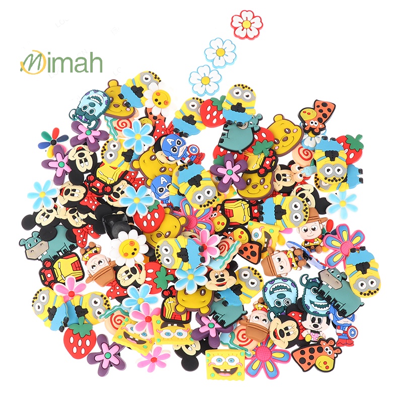 [Mimah] 20Pcs Crocs Jibbitz Random Style PVC Cute Cartoon Shoes Charm ...