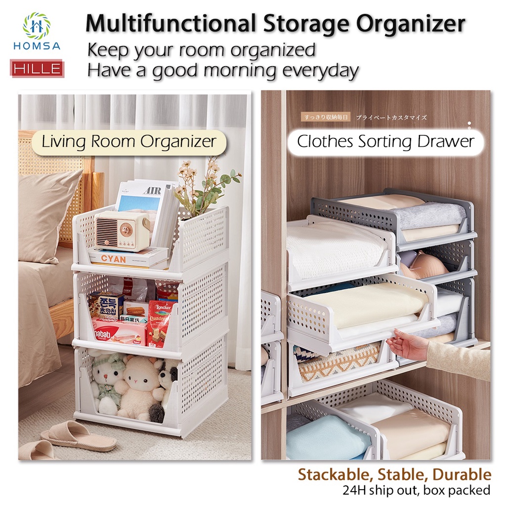 Multifunction Clothes Storage Drawer Stackable Storage Organizer ...