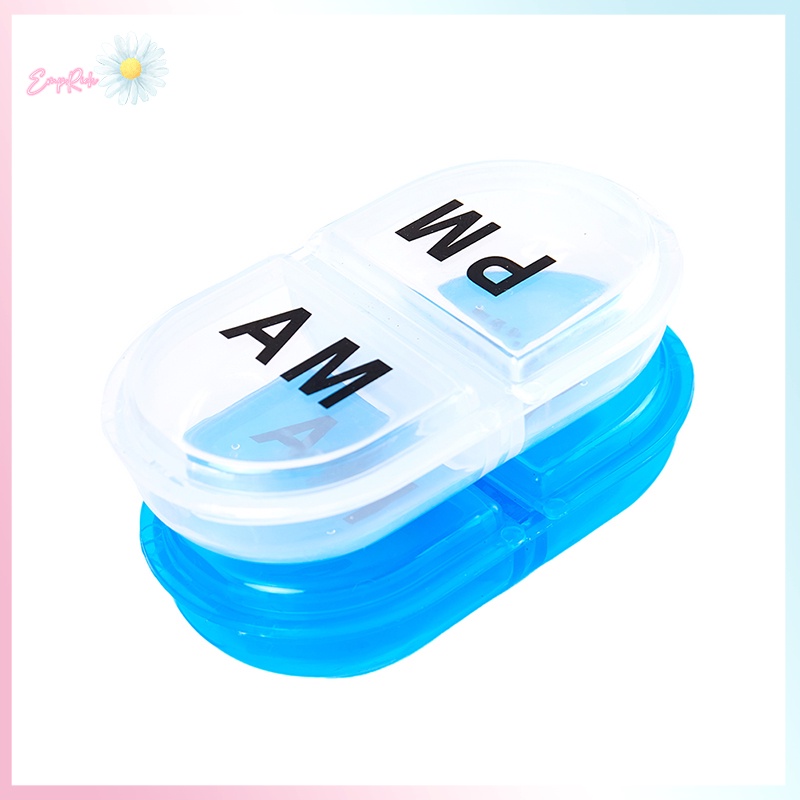 EMCH> 2 Grids Waterproof One Day Pill Box Oval Pill Storage Box ...