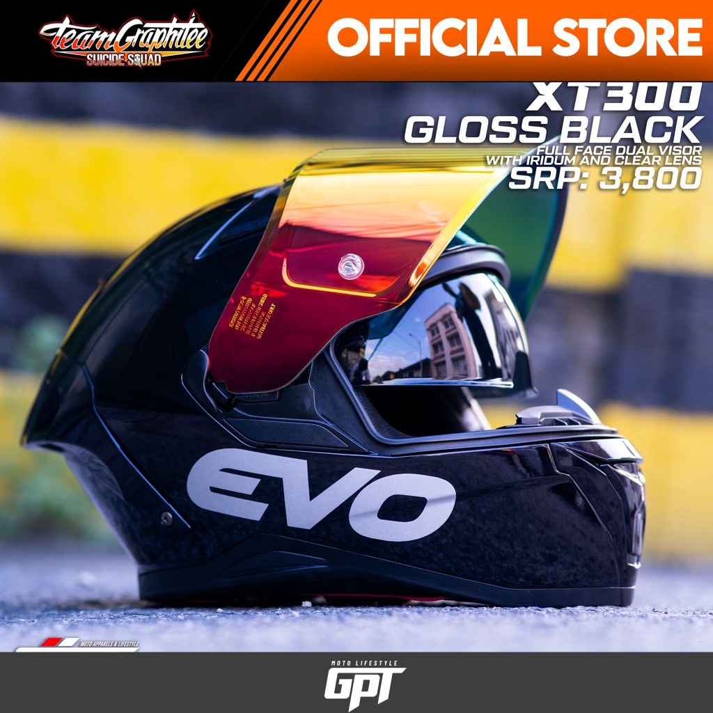 EVO HELMET XT300 MONO W/REVO LENS (DUAL VISOR) W/ FREE CLEAR LENS ...