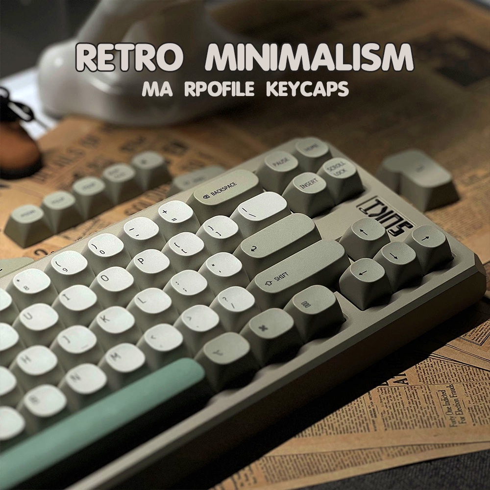 Retro Minimalism Style 131Keys/Set Keycaps PBT MA Profile DIY Custom ...