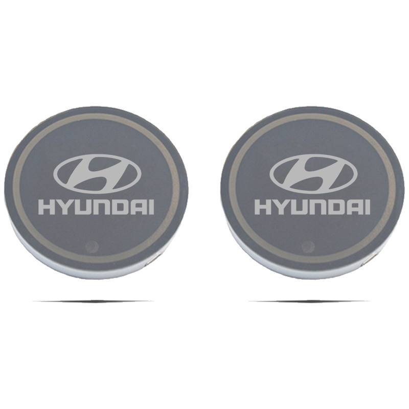 Hyundai LED Car Coasters Chargeable Colorful LED Car Cup Mat Waterproof ...