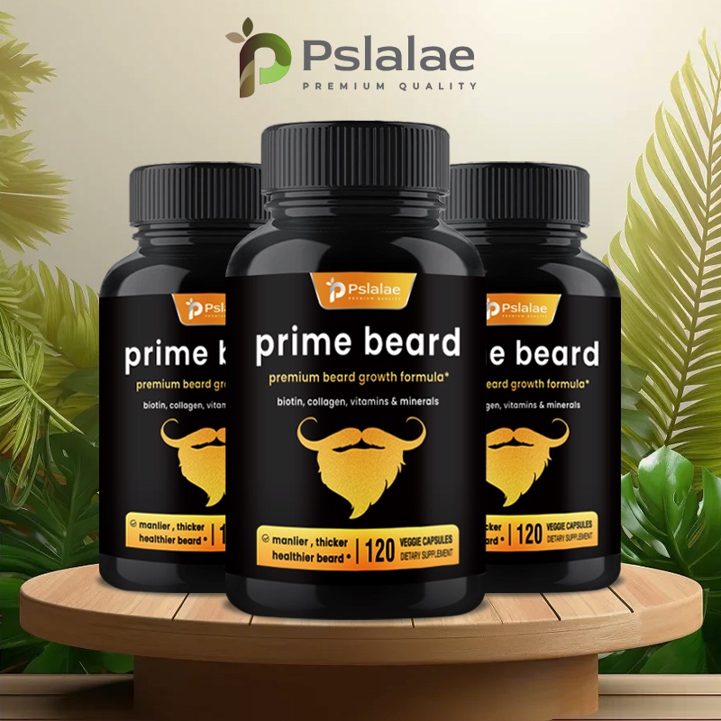 PPslalae Men's Beard Growth Vitamin Supplement for thicker, thicker ...