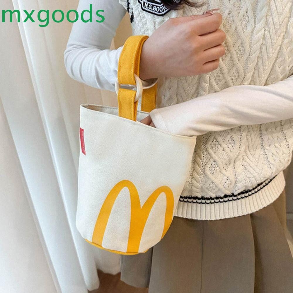 MXGOODS McDonald's Bucket Bag, Starbucks KFC Canvas Handbag, Cute Large ...