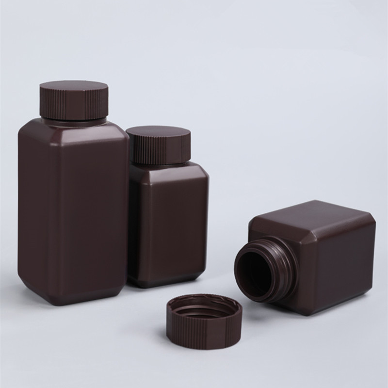 30ML/60ML/100ML/250ML Narrow Mouth Plastic Bottle Dark Brown Square ...