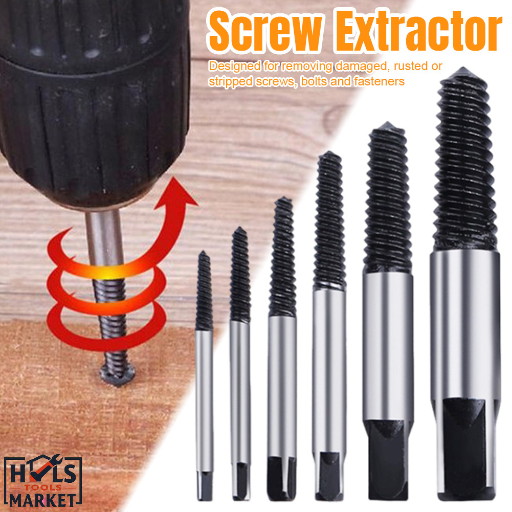 5pcs/ 6pcsEasy Out Drill Bits Broken Damage Bolt Screw Extractor ...