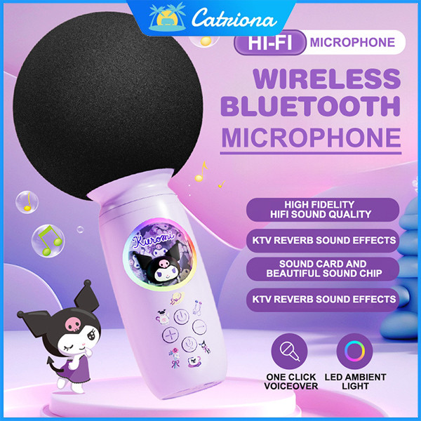 Sanrio ML03 Bluetooth Wireless Microphone Speaker 2-in-1 Family Karaoke ...