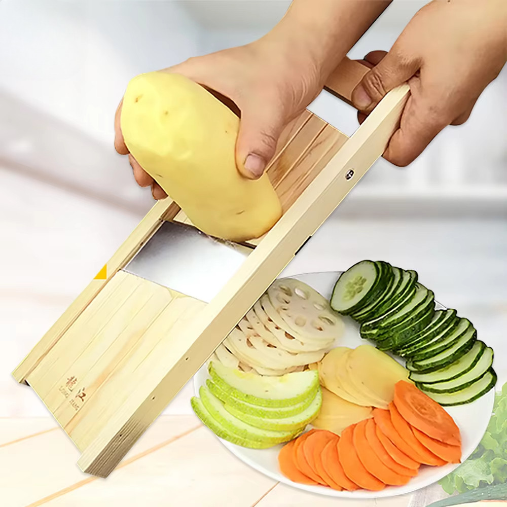 30pcs Wooden Vegetables Cutter Adjustable Vegetable Slicer for Potato ...