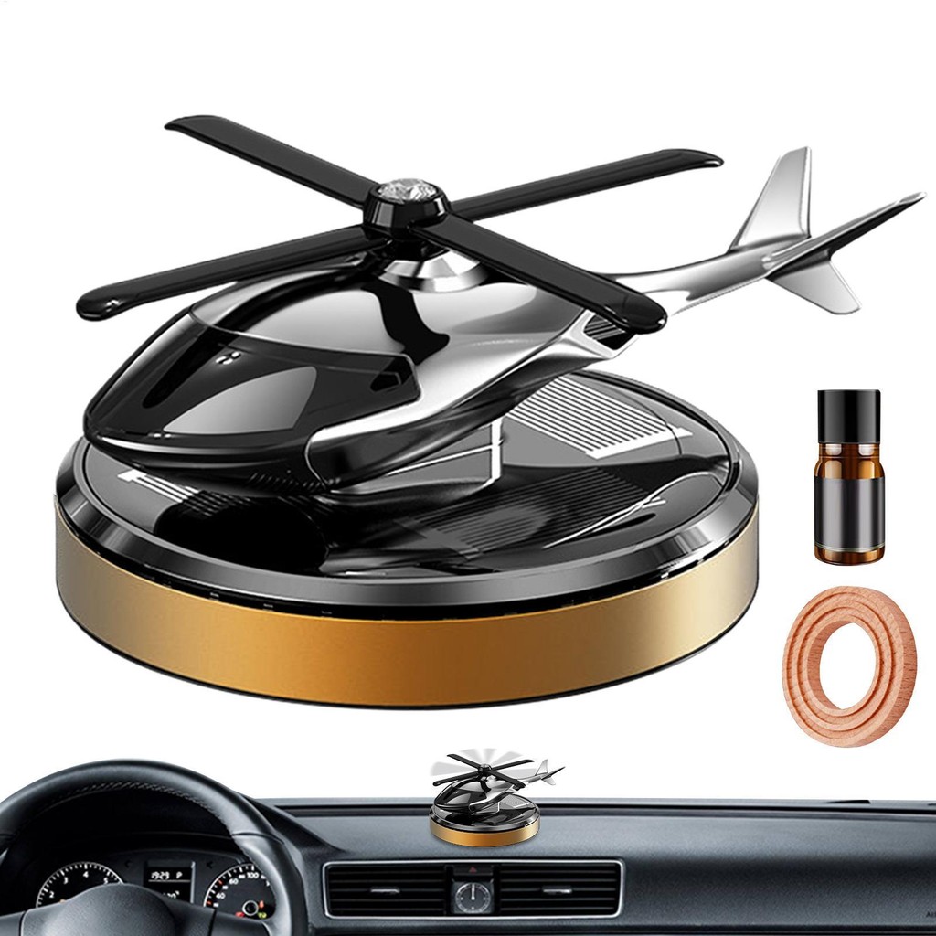 Solar Car Air Freshener Helicopter Shape Dashboard Car Aromatherapy ...