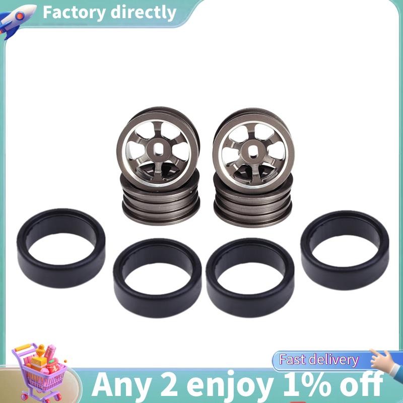 LU-4Pcs Metal Wheel Rim & Hard Tyre Tires for Wltoys K969 K989 Iw04M ...