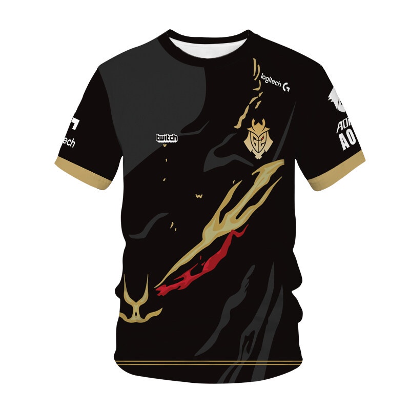 Men's and Women's Fashion Street T-shirt eSports T-shirt G2 eSports T-shirt Game LOL CSGO Top ...