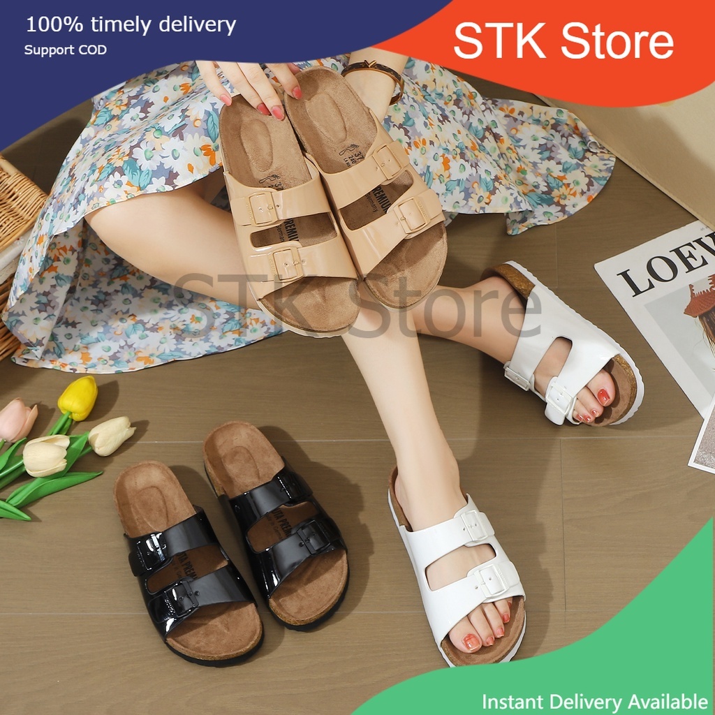 ST907 SHUTA Two Strap Flat Sandals Fashion Women Comfort Slippers ...