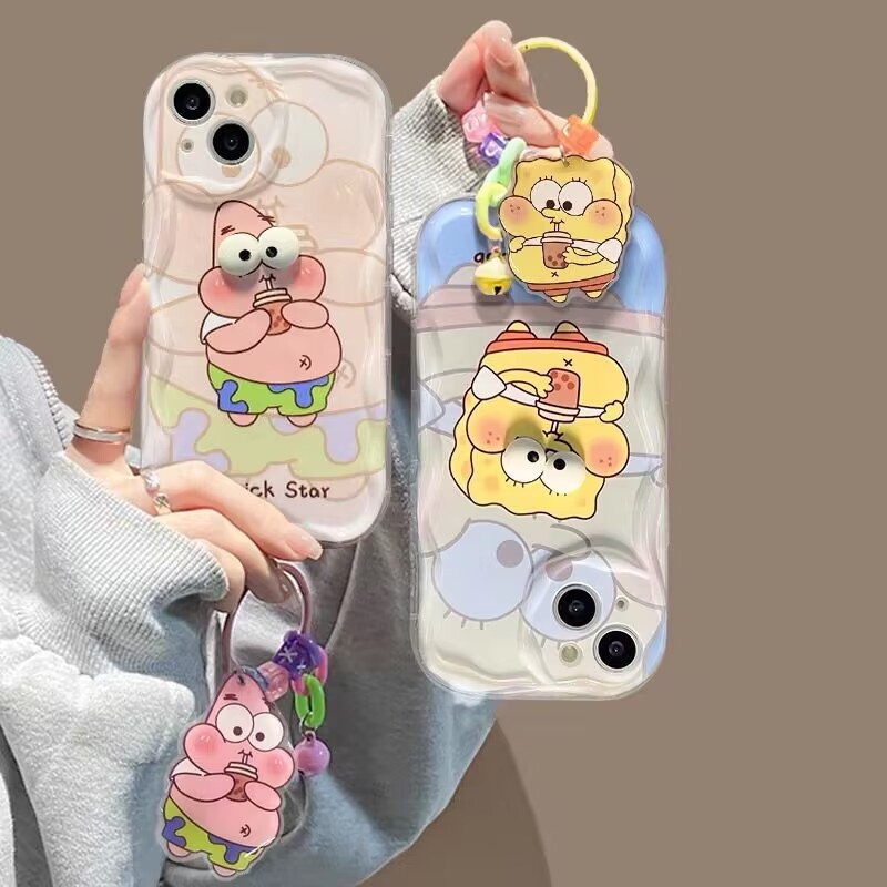 Cartoon SpongeBob Patrick Star 3D Small Eyes Doll TPU Phone Case ...
