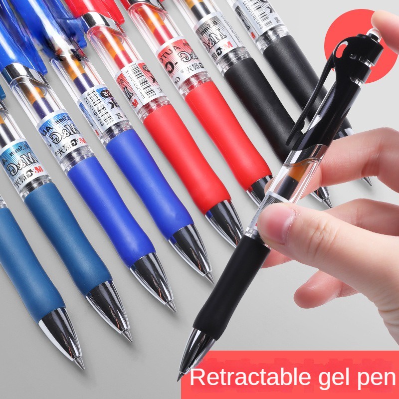 Retractable Gel Pen Ballpoint Pen K35 Black/Red/Blue Ink Large Capacity ...