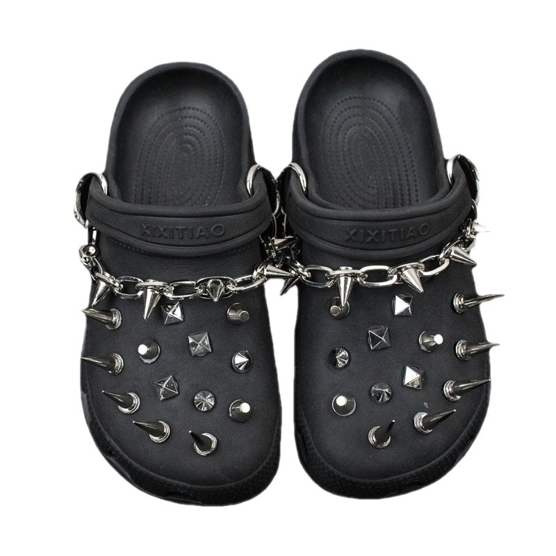 Fashion Rivet design jibitz Set for Women Gemstone Jibits Chain Spike ...