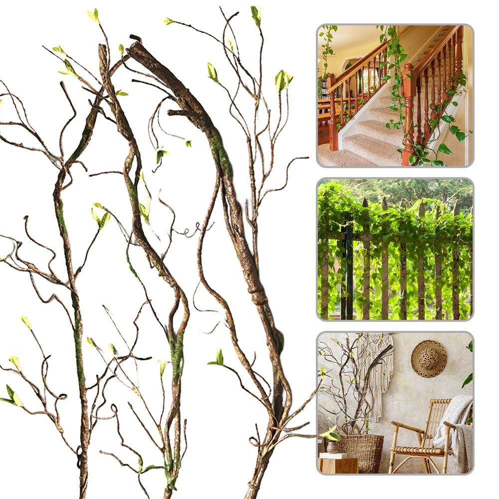 90cm Artificial Tree Branches Waterproof Rattan Fake Flower Vine for ...
