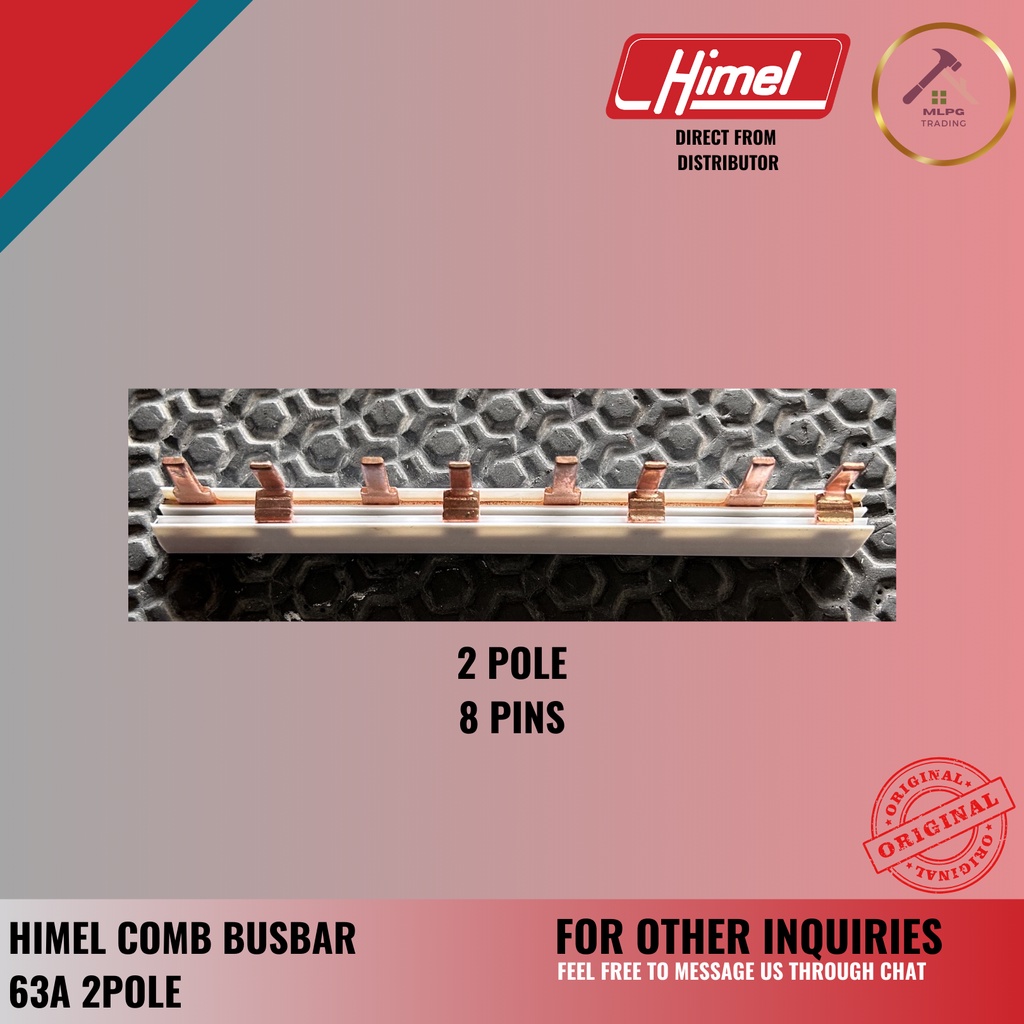 Himel Comb BusBar Pin-Type (63A 2Pole) (4, 6, 8, 10, 12,14,15, 16, 18 ...