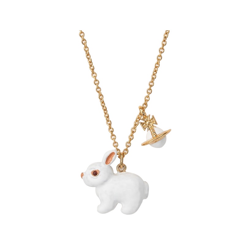 [Kenzero & Vw] Enamel White Rabbit Necklace Pastoral Style Clavicle ...
