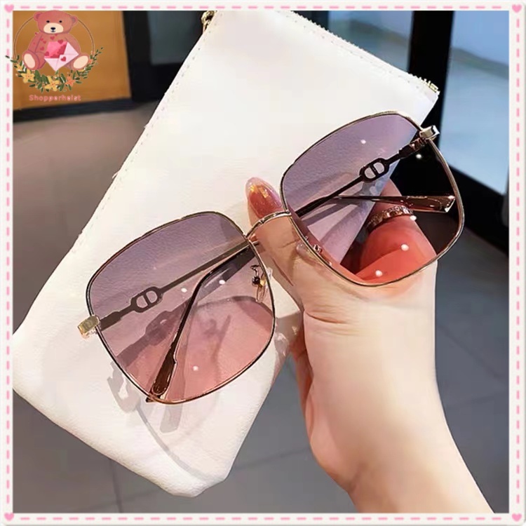 【SH】Square Frame Metal Sunglasses Advanced Sense Ins Style Sunglasses ...