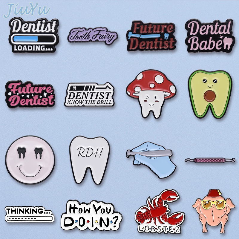 Funny Cartoon Cute Love Tooth Design Metal Enamel Brooch Fashion ...