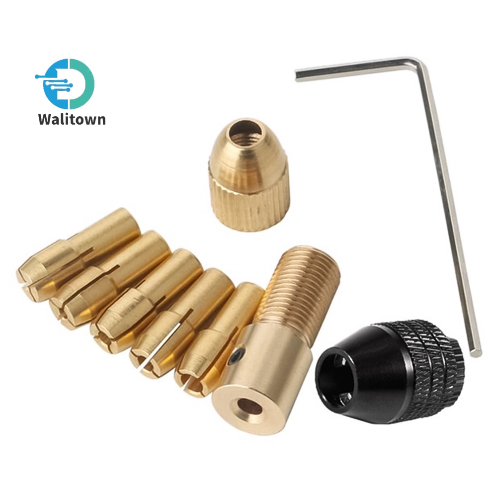 Mini 0.5-3mm Drill Chuck Adapter Bit Clamp Socket Set Micro Collet ...