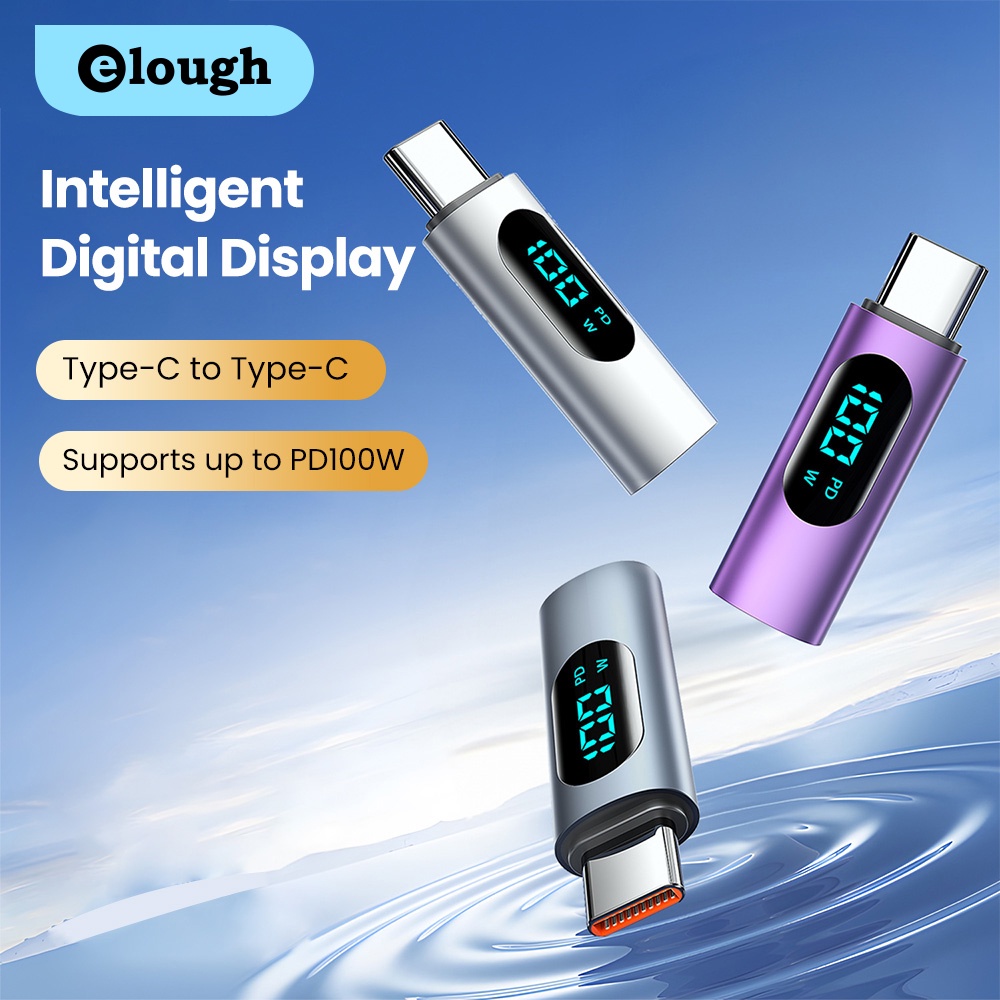 Elough 100W Digital Display USB Type C Male To Type C Female OTG ...