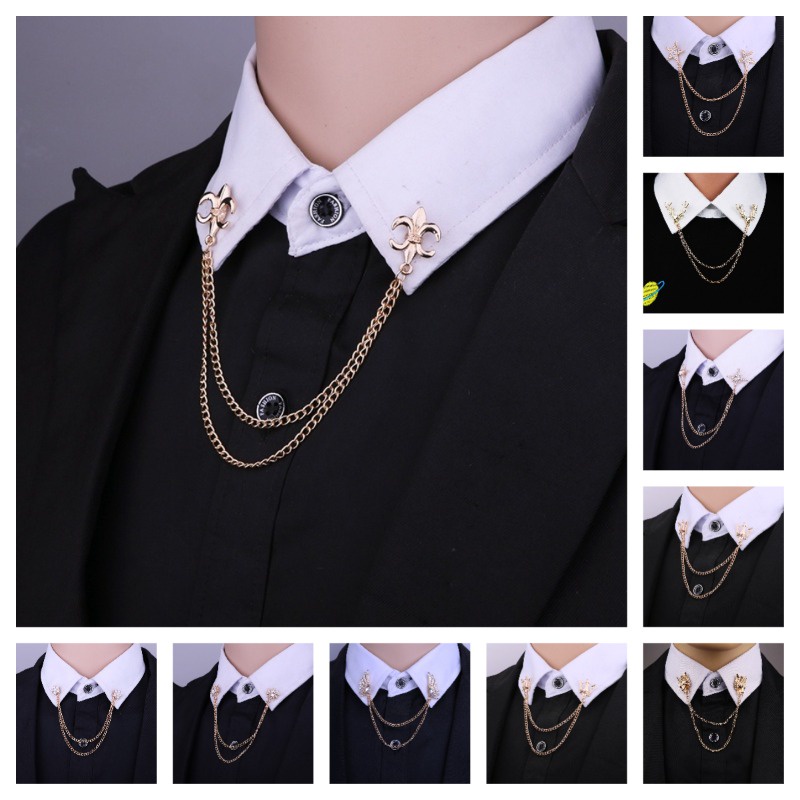 Navy Wind Boat Anchor Collar Pin Decoration Chain Tassel Brooch Army ...