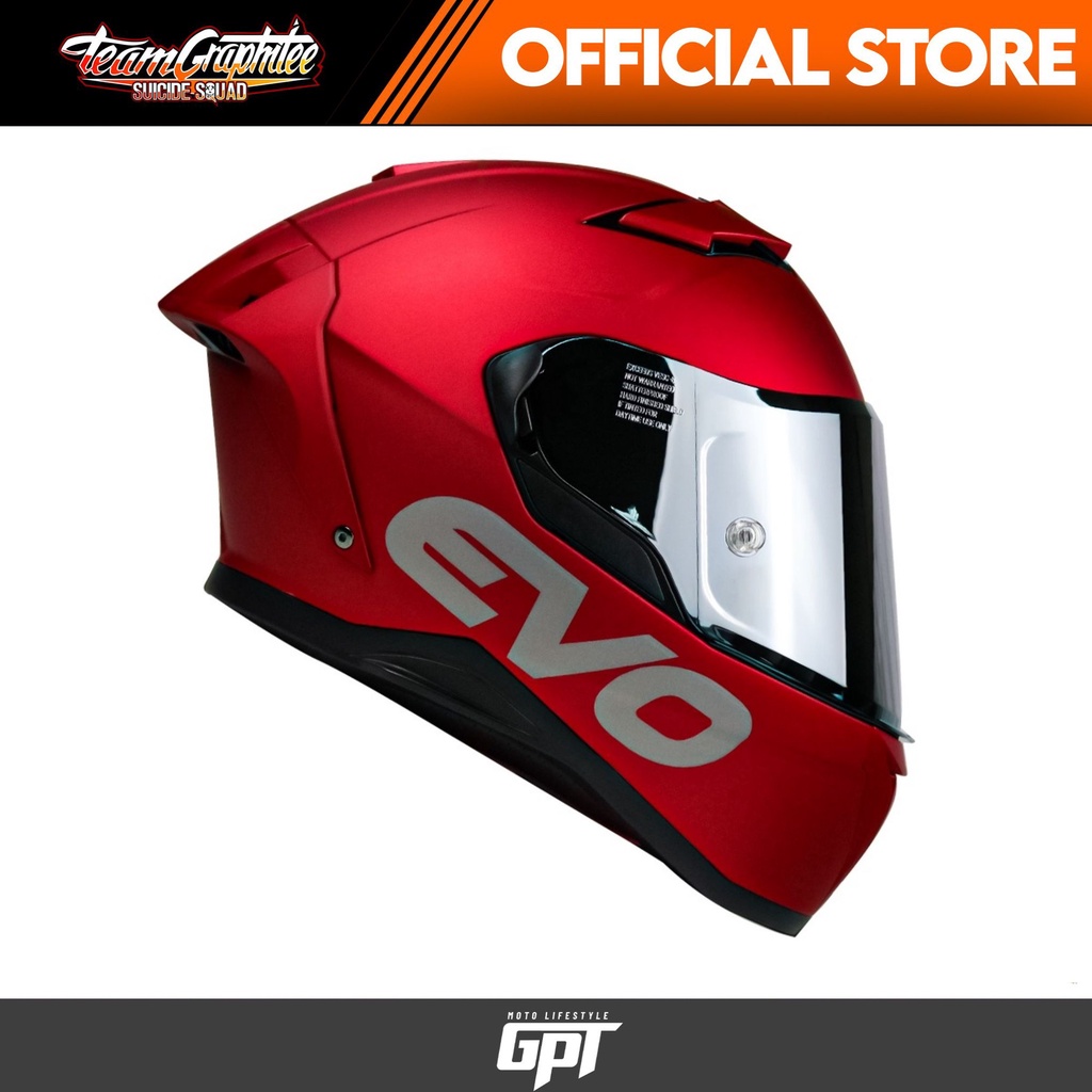 EVO HELMET XT300 MATT RED (DUAL VISOR) with Free Clear lens | Shopee ...
