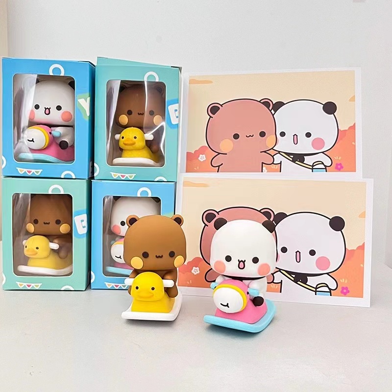 Panda & Bear Fufu and Bubu Action Figures Interactive Shake Car Toys ...