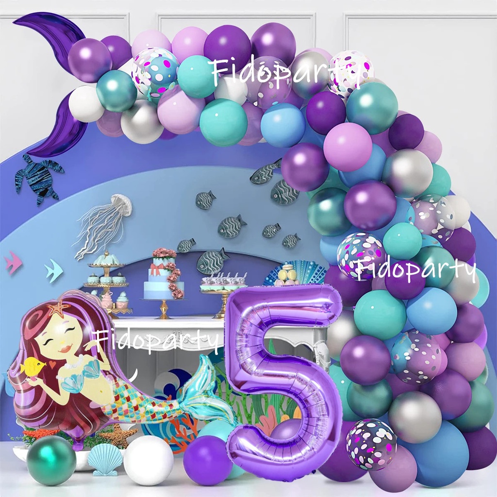 Mermaid Tail Balloon Garland Arch Mermaid Theme Birthday Party ...