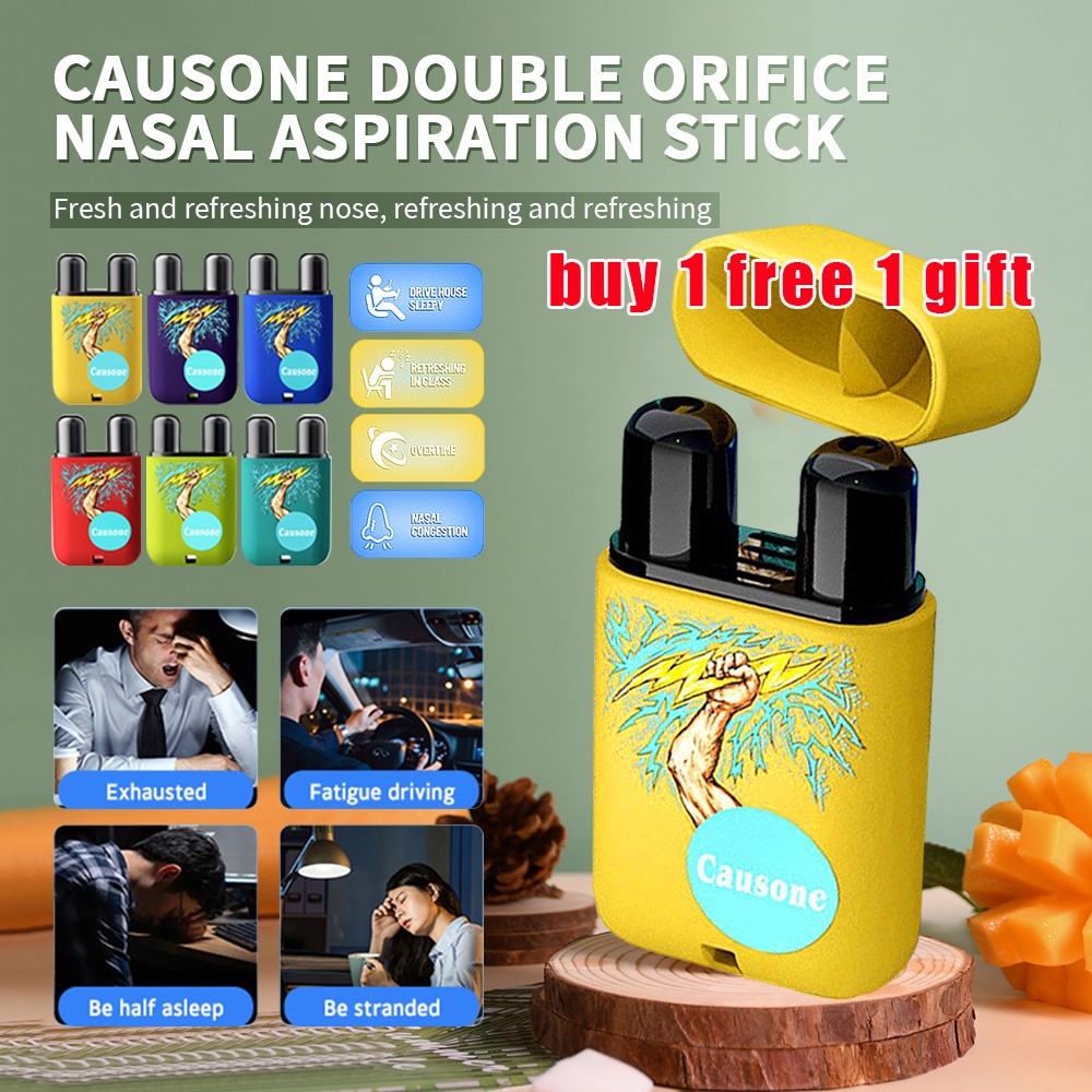 buy 1 free 1 gift Double Hole Vital Oil Energy Bar Cool Nostril Nasal ...