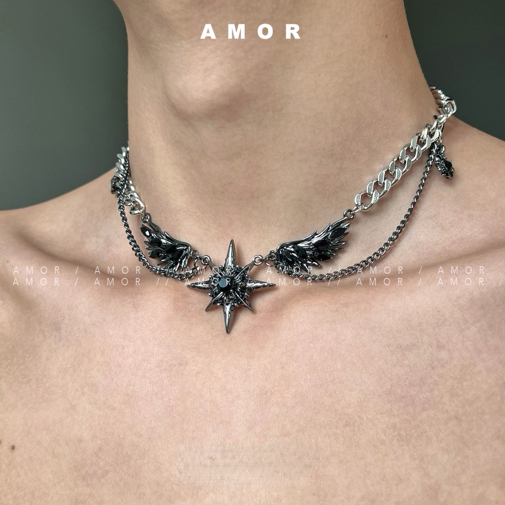 Dark Wind Mang Star Jewel Set with Diamond Wings Hip Hop Street ...
