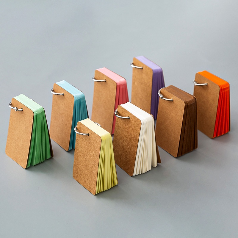 50 Pages Iron Ring Handwritten Memo Hard Blank English Word Card Loose ...