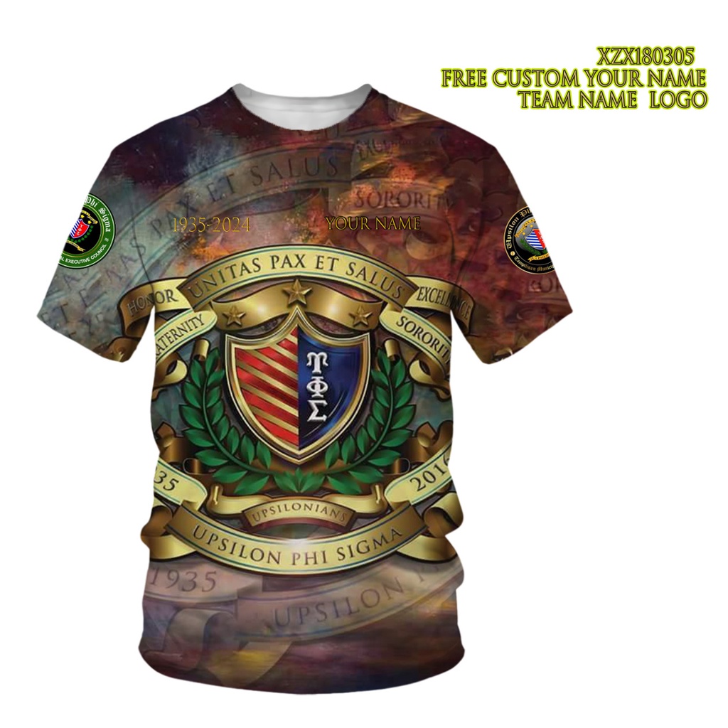 1935-2024 89th Anniversary Upsilon PHI SIGMA Design 3D Full Sublimation ...