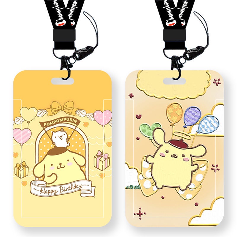 Cute Happy pompompurin Holder With Neck Lanyard ID Badge Name Tag ...