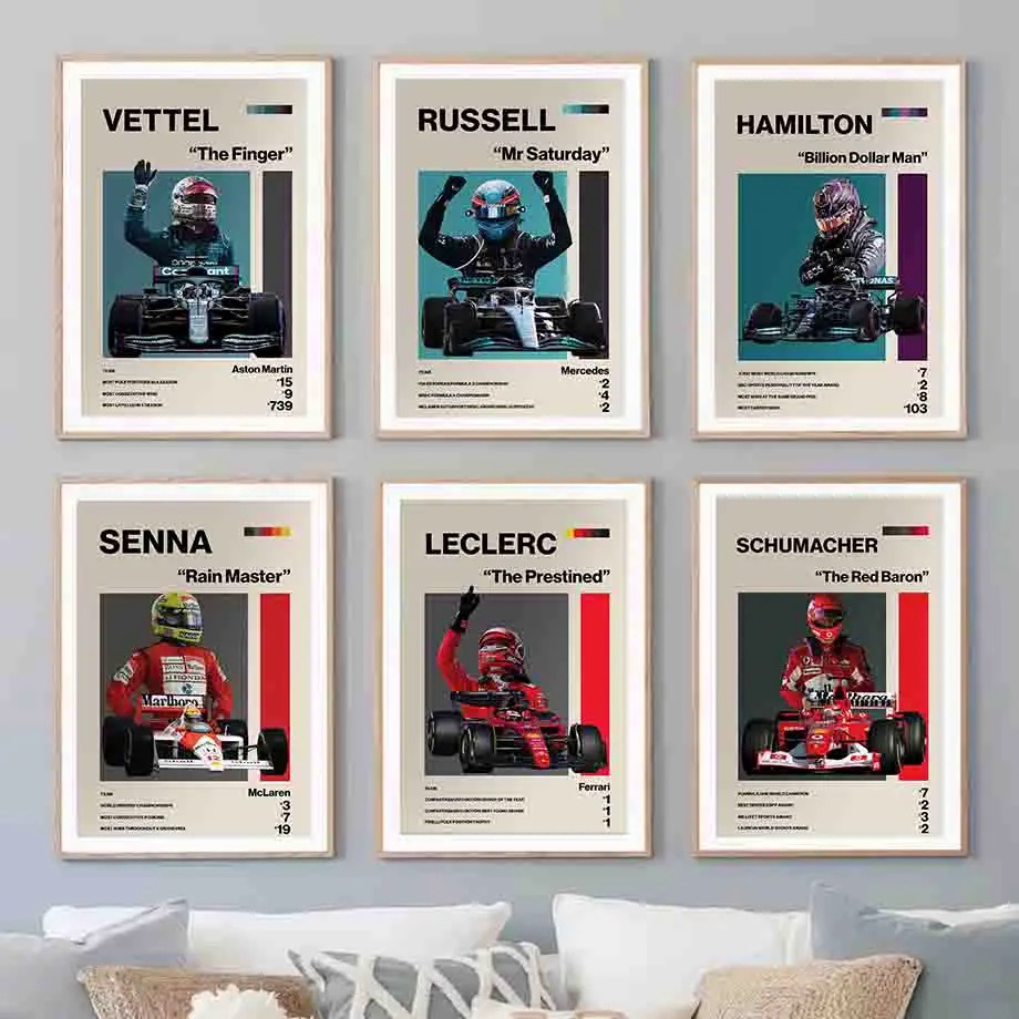 Formula F1 Racer Senna Poster Aesthetics Grand Prix Motorsports Racing ...