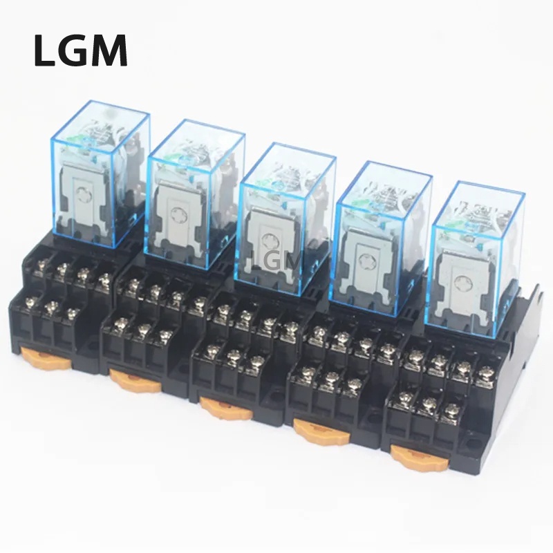 AC 220V DC 24V 12V Coil Power Relay MY2NJ MY4NJ HH52P HH54P 14 Pin 8 Pin 5A with Socket Base ...