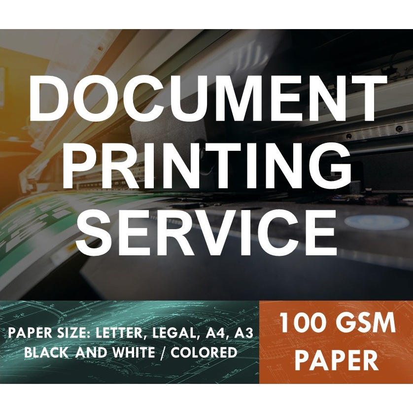 Document Printing Service - A4 Letter/Short Legal/Long 100 GSM Thick ...