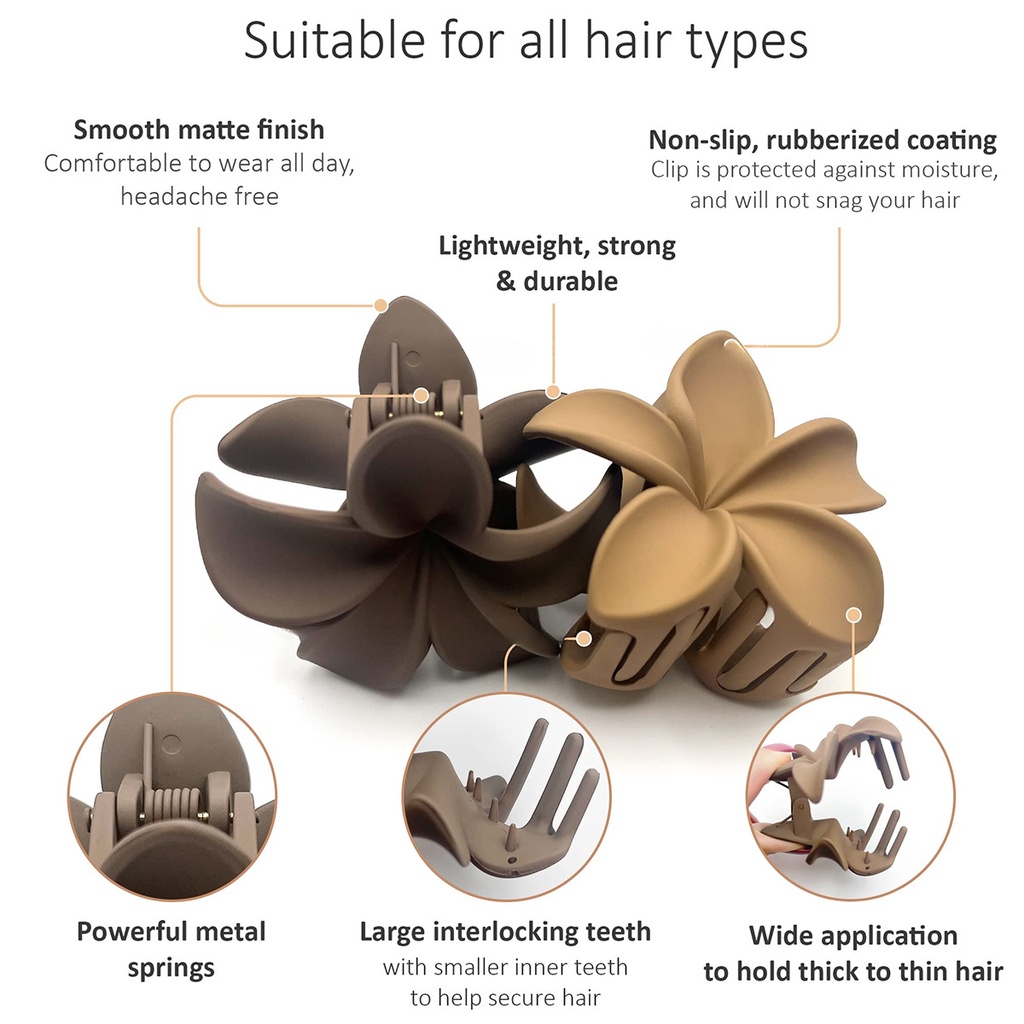 Korean Big Flower Hair Clamp Sweet Girl Colored Large Gripper Hair Claw ...