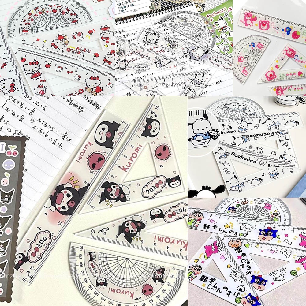 Sanrio Measuring Ruler Kuromi Cinnamoroll My Melody Pochacco Acrylic ...
