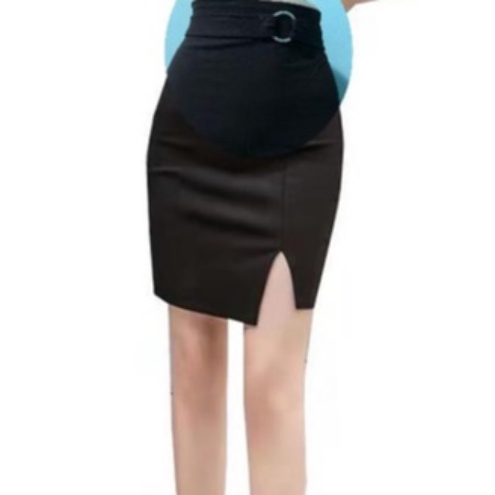569 Highwaist Office Work Skirt Mid Thigh Pencil Skirt Ring Belt Design W A Side Cut Shopee