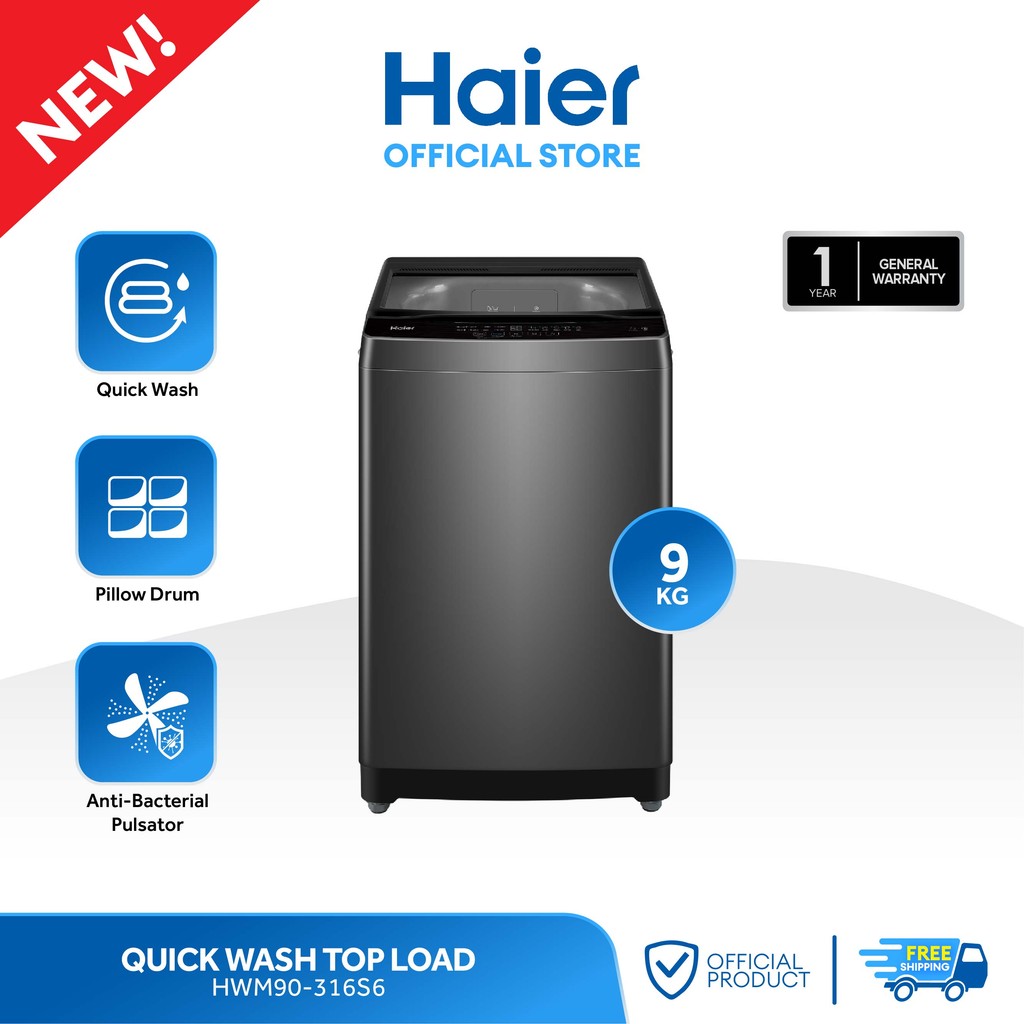 [NEW] Haier HWM90-316S6 9.0 Kg Quick Wash Fully Automatic Top Load ...