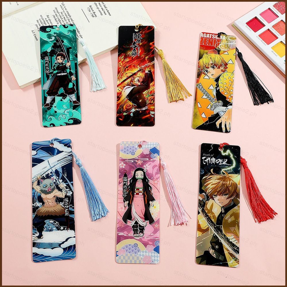 Kira Demon Slayer Amine Acrylic Tassels Bookmark Gift For Kids Tanjirou ...